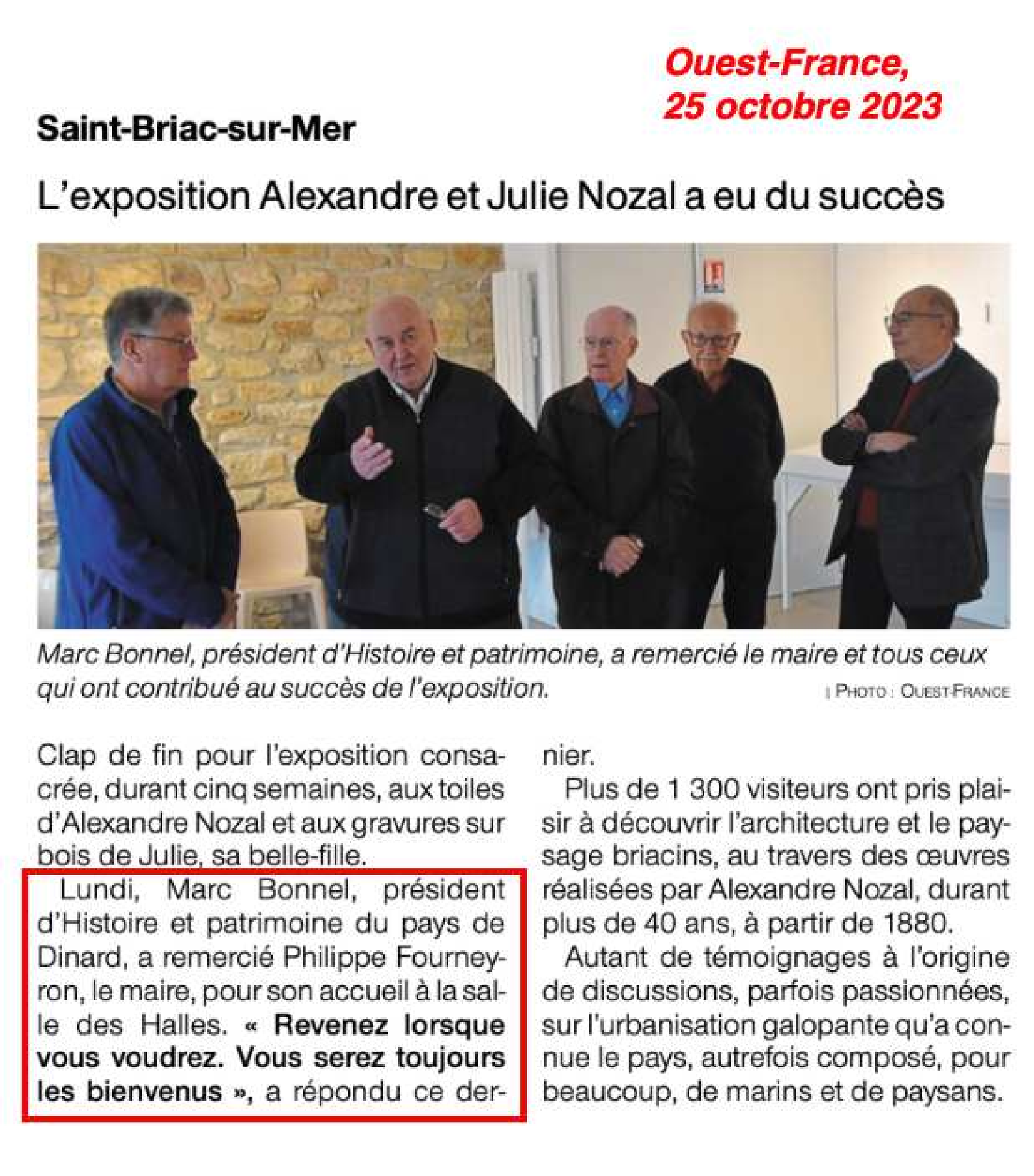 L'exposition Alexandre et Julie Nozal a eu du succès - Histoire ...